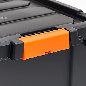 IRIS 13 Quart Heavy Duty Plastic Storage Box, Black Pack of 6