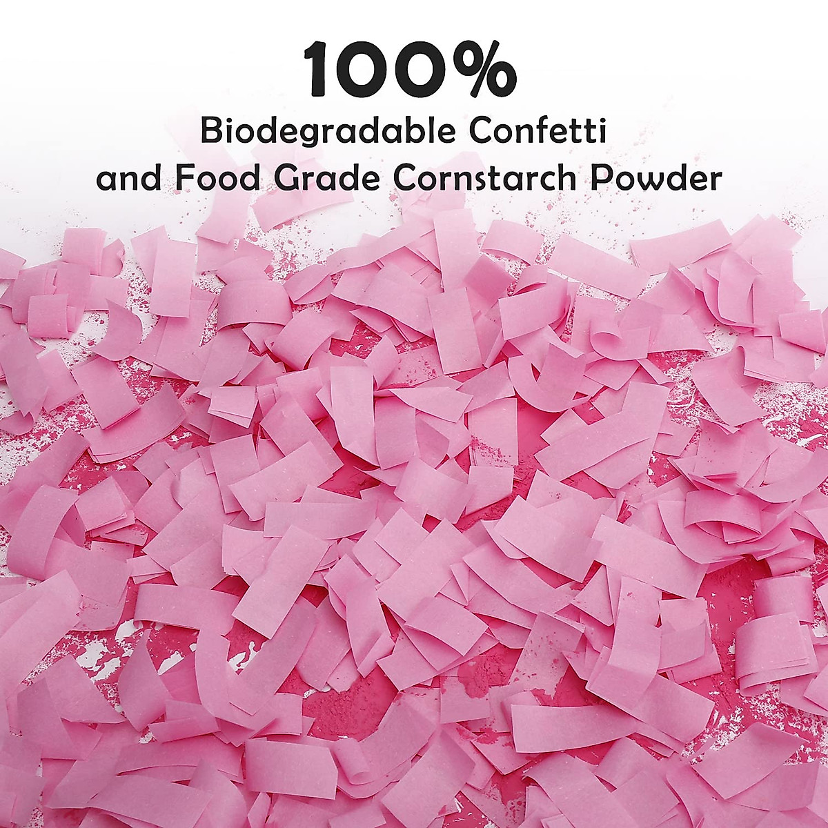 Gender Reveal Pink Confetti Powder Cannon,YESHOW Confetti Poppers Biodegrable Smoke Bombs Baby Girl for Gender Reveal Party Supplies Decorations(4 Pack)