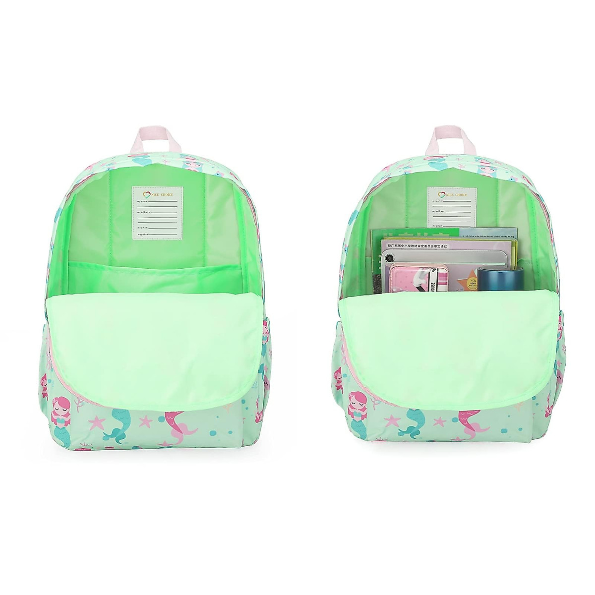 KK CRAFTS Preschool Backpack Kindergarten Little Kid Toddler School Backpacks for Boys and Girls with Chest Strap, Mermaid