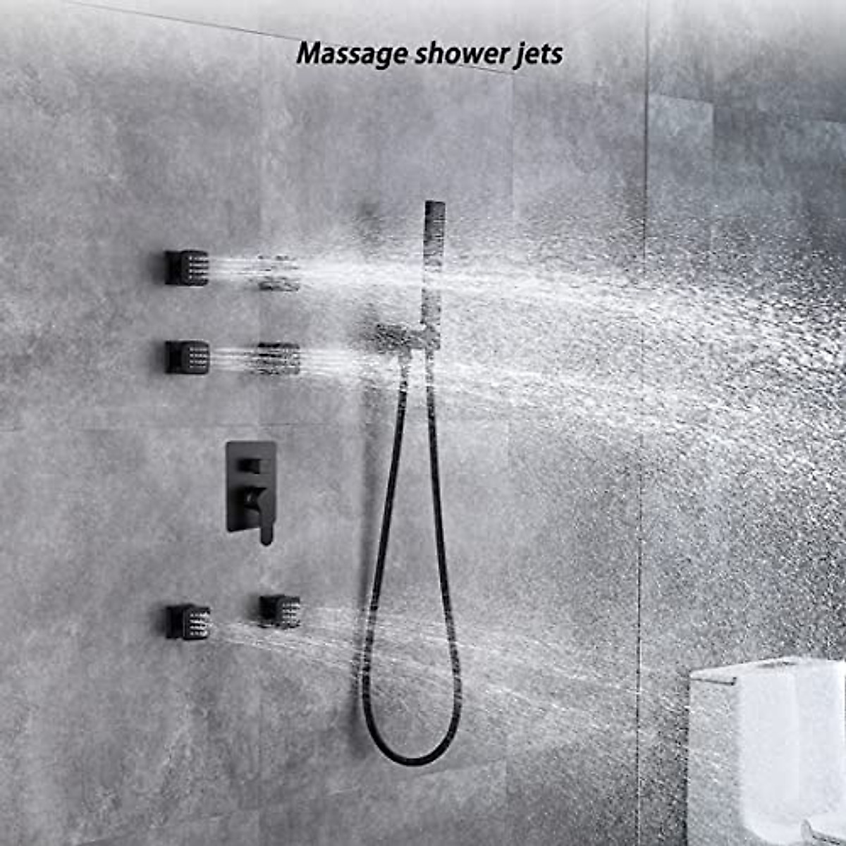 2 Inch Brass Shower Body Sprayer Jets for Bathroom Accessories NPT 1/2” Matte Black DSJ02BR02-B