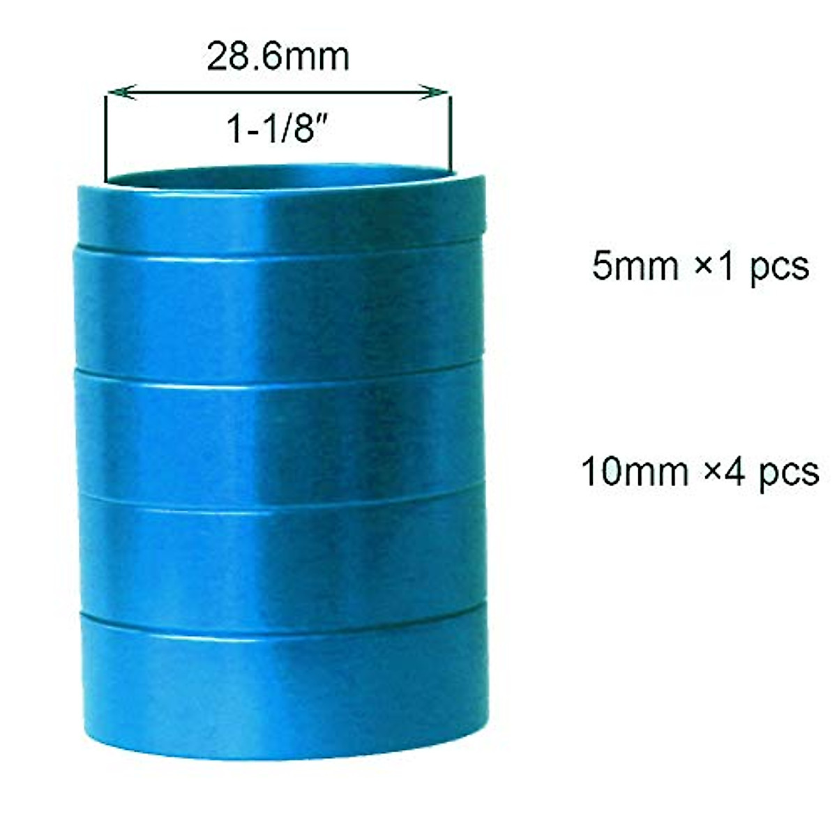 GANOPPER Mountain Bike Headset Spacer Bike Handlebar Stem Spacers Threadless Aluminum Alloy Headset Stem Spacer Set Fit 1 1/8-Inch Stem for MTB BMX Mountain Road Bikes Cycling