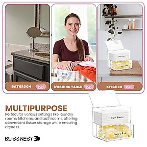 BLiSSNEST - Laundry Pods Container - Laundry Organizer - Laundry Room Organization - Acrylic Containers - Dryer Sheet Holder - Dryer Sheet Container - Laundry Detergent Organizer - Laundry Pod Holder