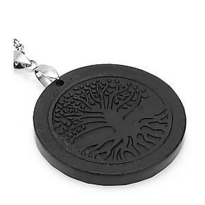 SZFMSWE Shungite Necklace Tree of Life Shungite Stone Pendant