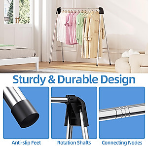 APEXCHASER Clothes Drying Rack - Efficient Laundry Rack, Collapsible Clothing Rack, Foldable Clothes Drying Rack, Heavy Duty Stainless Steel Clothes Rack