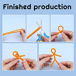 110 Pieces Orange Christmas Pipe Cleaners, Craft Pipe Cleaners, Pipe Cleaners Chenille Stem, Orange Pipe Cleaners Bulk, Art Pipe Cleaners for Creative Home Decoration Supplies Arts and Crafts Project