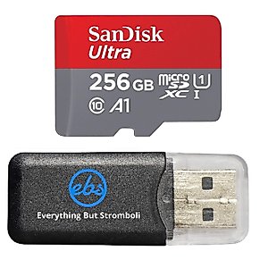SanDisk 256GB Ultra Micro SDXC Memory Card Bundle Works with Samsung Galaxy Note 8, Note 9, Note Fan Edition Phone UHS-I Class 10 (SDSQUAR-256G-GN6MA) Plus Everything But Stromboli (TM) Card Reader