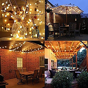YoTelim Globe Fairy String Lights Battery Operated Warm White ，Water Proof 2 Pack 19.7FT 40 LED 8 Modes with Remote Control, for Home, Party, Christmas, Wedding, Garden Decoration
