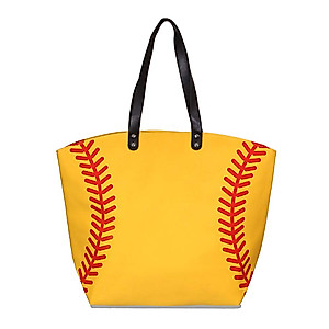 Birsppy Me Plus Sports Baseball-Softball Design Tote Hand Bags/Fashion Shoulder Bags/X-Large 21 IN. (Softball)