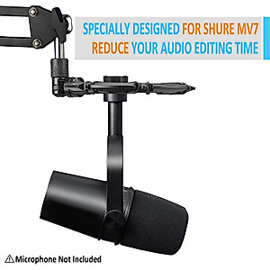 SUNMON Shure MV7 Shock Mount Compatible with Shure MV7 Microphone, MV7 Shock Mount Reduces Vibration Noise Matching Mic Stand Boom Arm by SUNMON