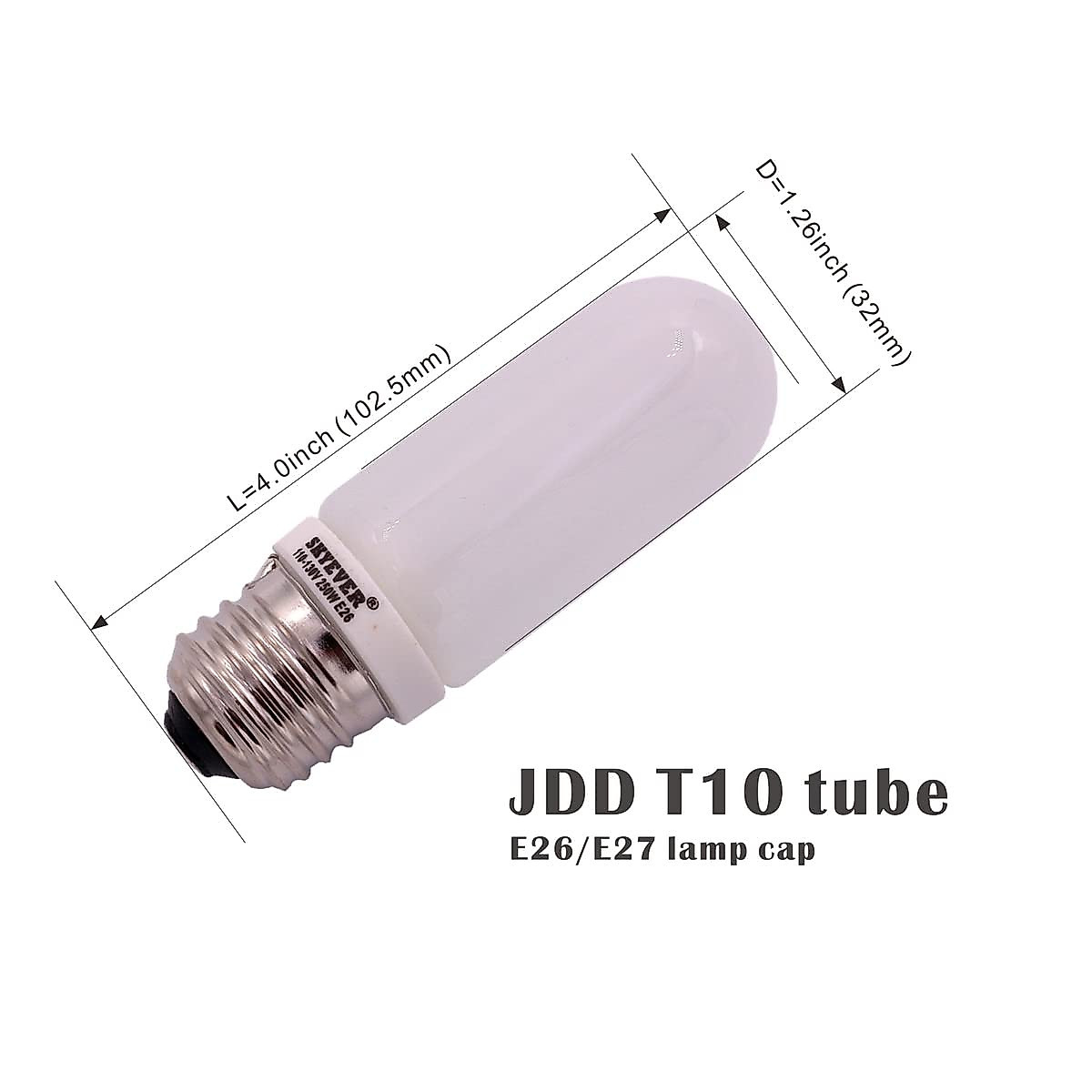 SKYEVER JDD Halogen Lamp Bulb AC 110V-130V E26 150 Watts for Photography Lighting, Modeling Light, Strobe Light and Flash Lamp, Warm White 2900K (2 Pack)