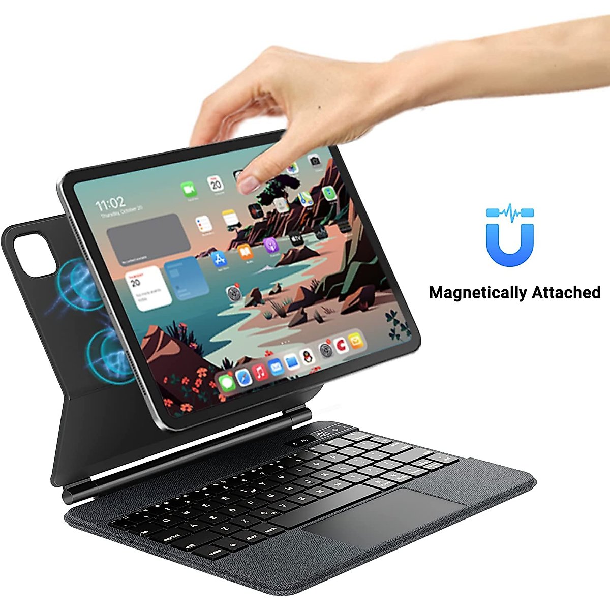 edaiser Magic iPad Keyboard Case; 10.9 inch 2022 iPad Air 5th 2020 4th Generation and iPad Pro 11 3th 2nd 1st Gen 2021 2018 Smart Touch Keyboard with Trackpad Bluetooth Backlit Folio Magnetic Leather