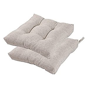 Faible Poisson Outdoor Chair Cushions Set of 2, Patio Furniture Floor Cushions, 21 x 21 Inch Square Seat Back Tufted Cushion, Dining Chairs Pads, Yellow Green