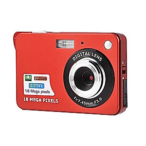 Digital Camera, 720P HD 2.7 Inch TFT LCD Screen 5MP Mini Compact Digital Camera Support SD Card Camera Video Recorder for Children, Beginners, Elderly.(Red)