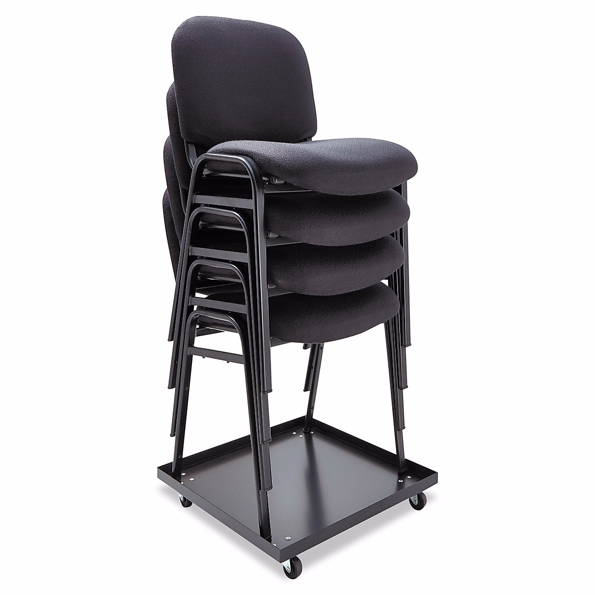 Alera ALESCCART Stacking Chair Dolly, 22-1/2w X 22-1/2d, Black