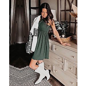 BTFBM Women Sleeveless Summer Dress 2024 Crewneck Ribbed Knit Ruffle Swing Button Down Beach Sun Mini Tank Short Dresses(Tiered Wine Red, Medium)