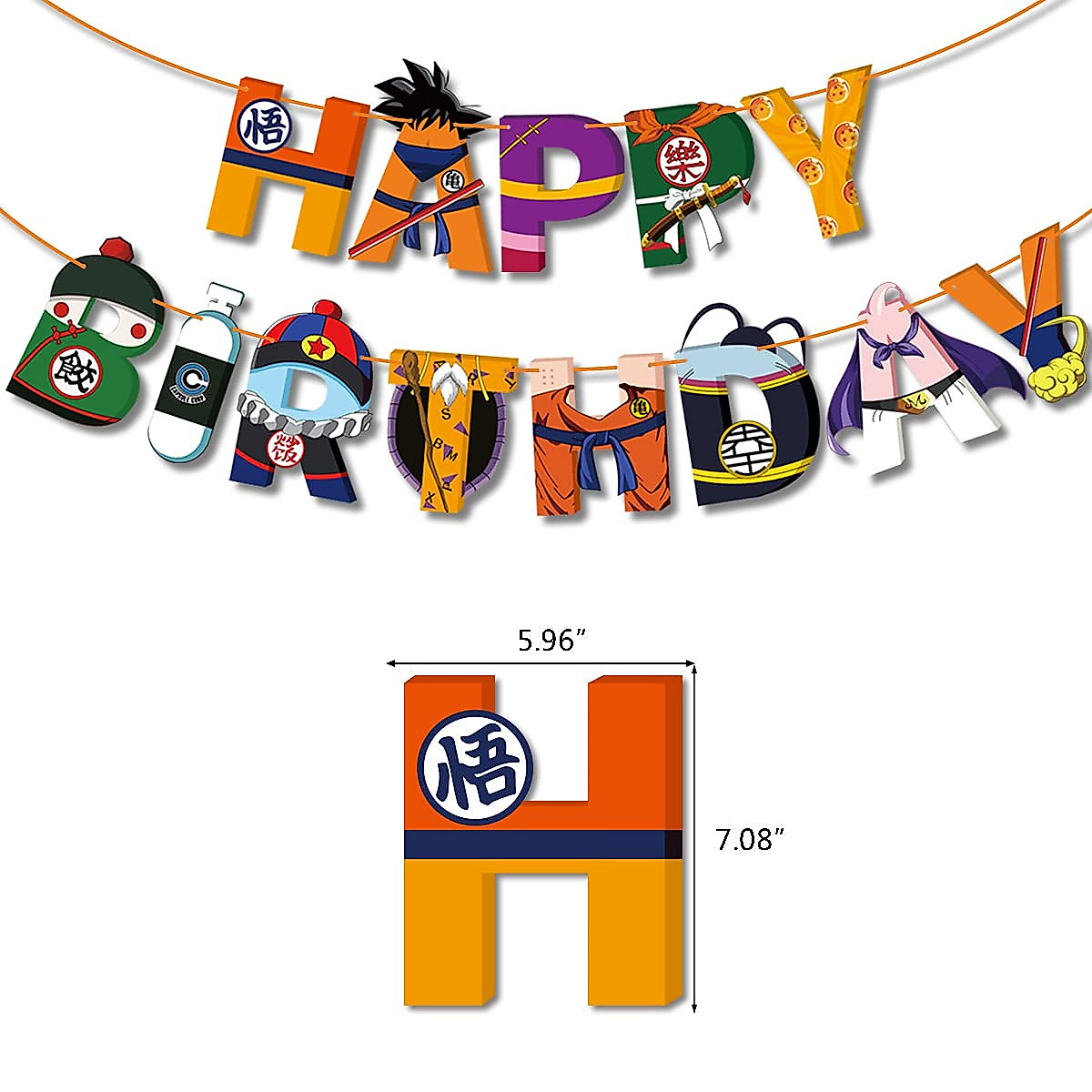 HONGFENG Birthday Party Supplies Set,Includes Happy Banner - Cake&Cupcake Toppers - 24 Latex Balloons for Kids Theme Birthday Party Decoration