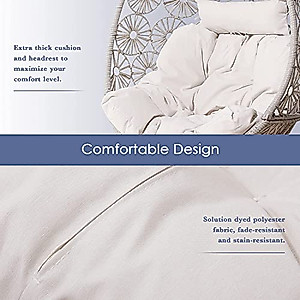 Egg Chair Outdoor Patio Furniture Wicker Swivel Nest Chair for Indoor with Cushion and Pillow