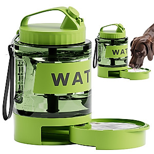 77oz Dog Water Bowl Dispenser, Dog Camping Essentials,Large Dog Travel Water Bottle with Pull-Out Drinking Bowl, Portable for Dog, Dog Beach Essentials Accessories, Car Water Bowl for Dogs, Bpa Free