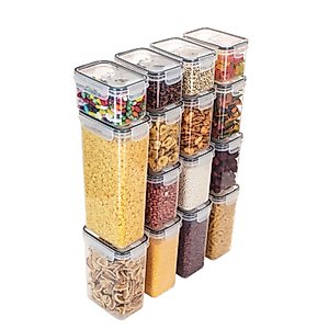 Llazsybz Airtight Clear Storage Containers, Transparent Fresh Keeping Storage Containers with Lids, Pantry Stackable Storage Organizer Keeping Box, 1.6L