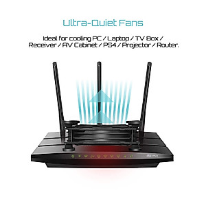 upHere USB Computer Fan Black,Dual 120mm Fan,Silent Fan for Computer Cases Computer Cabinet PlayStation Xbox Cooling,U1203