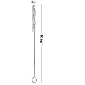 Long Straw Brush, Nylon Pipe Tube Cleaner 10-ihch X 2/5-inch Set of 10