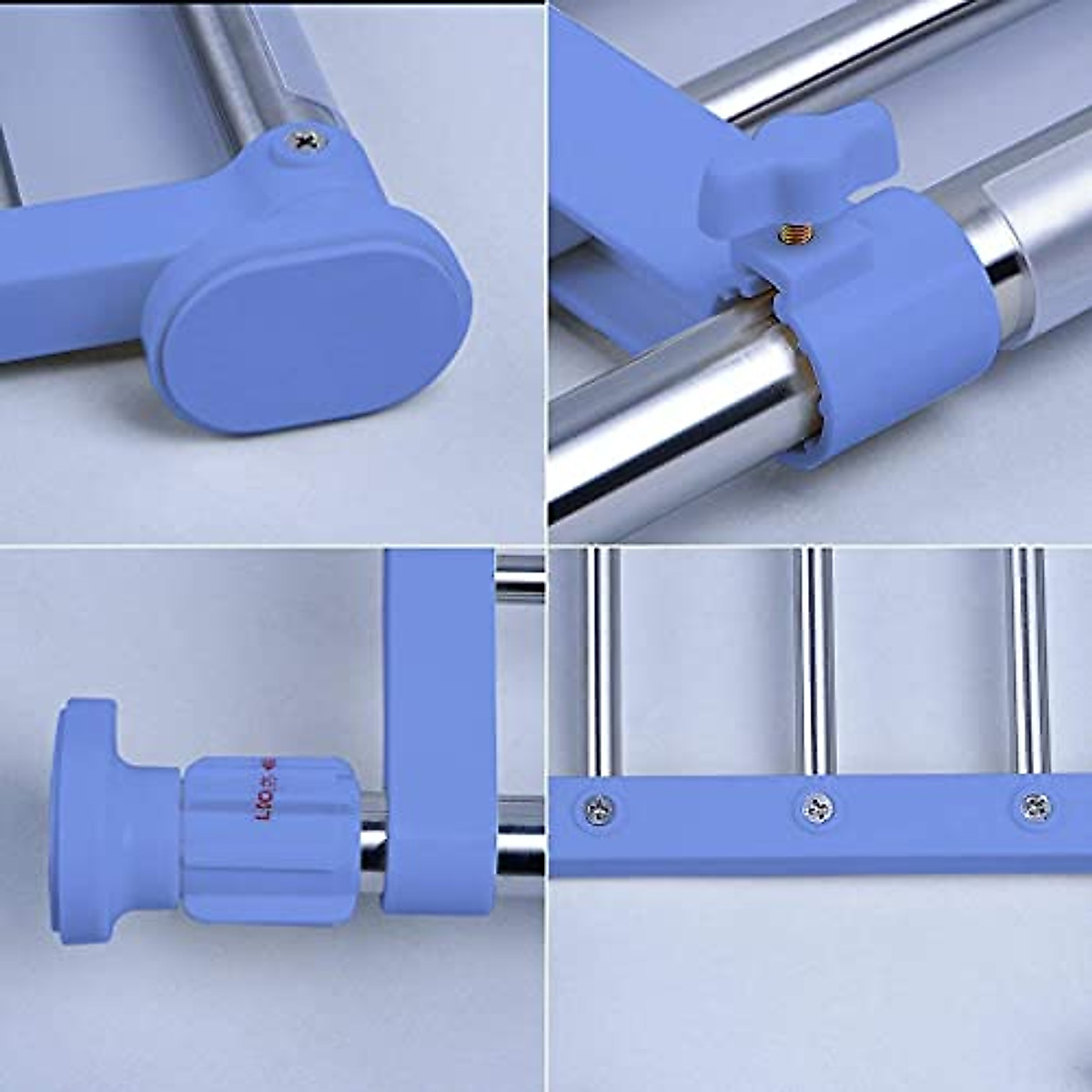 Hershii 1 shelves Closet Tension Shelf & Rod Expandable Metal Storage Rack Adjustable Organizer DIY Divider Separator for Cabinet Wardrobe Cupboard Kitchen Bathroom - Blue