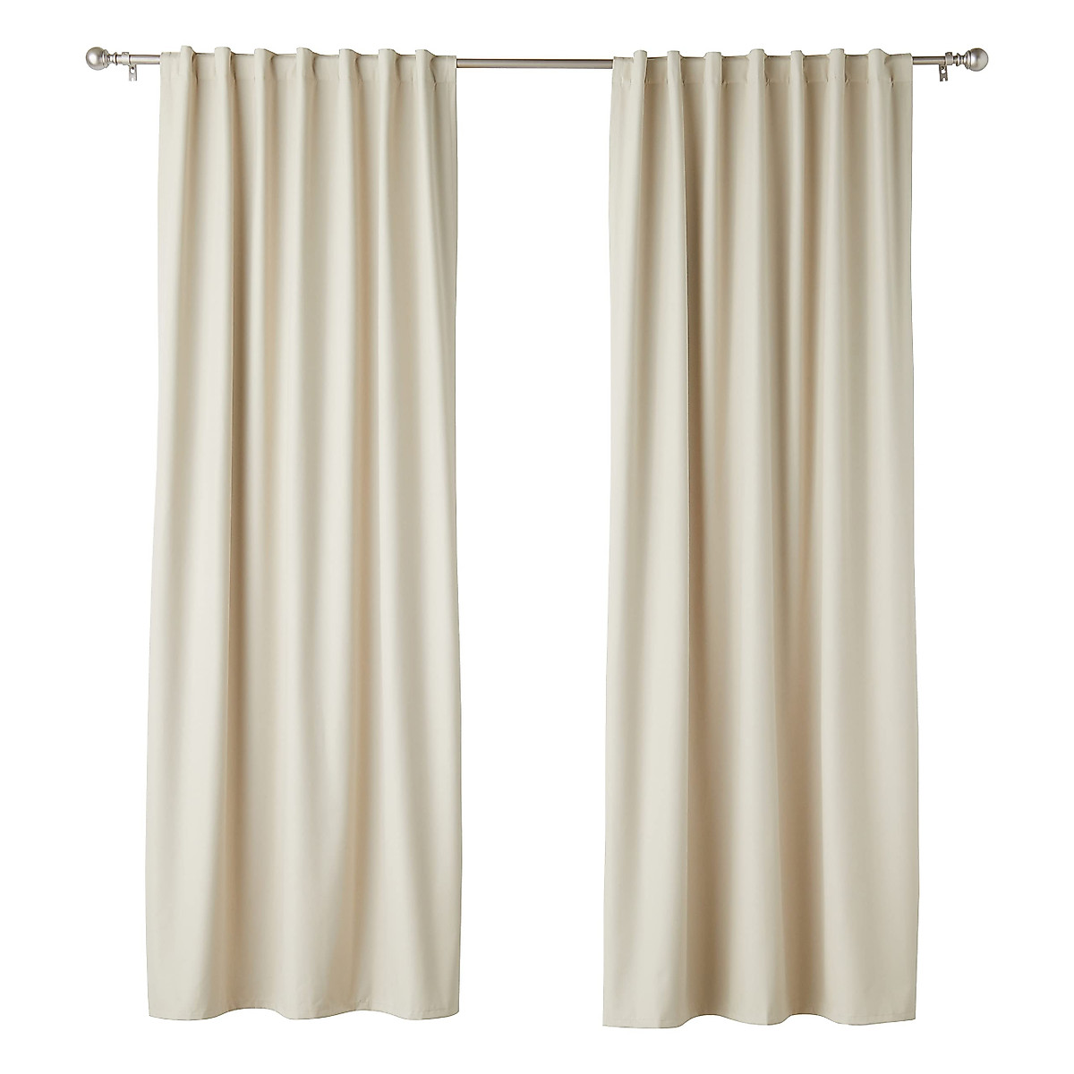 Amazon Basics Room Darkening Blackout Window Curtain with Grommets, 42 x 84 Inches, Light Blue - Set of 2