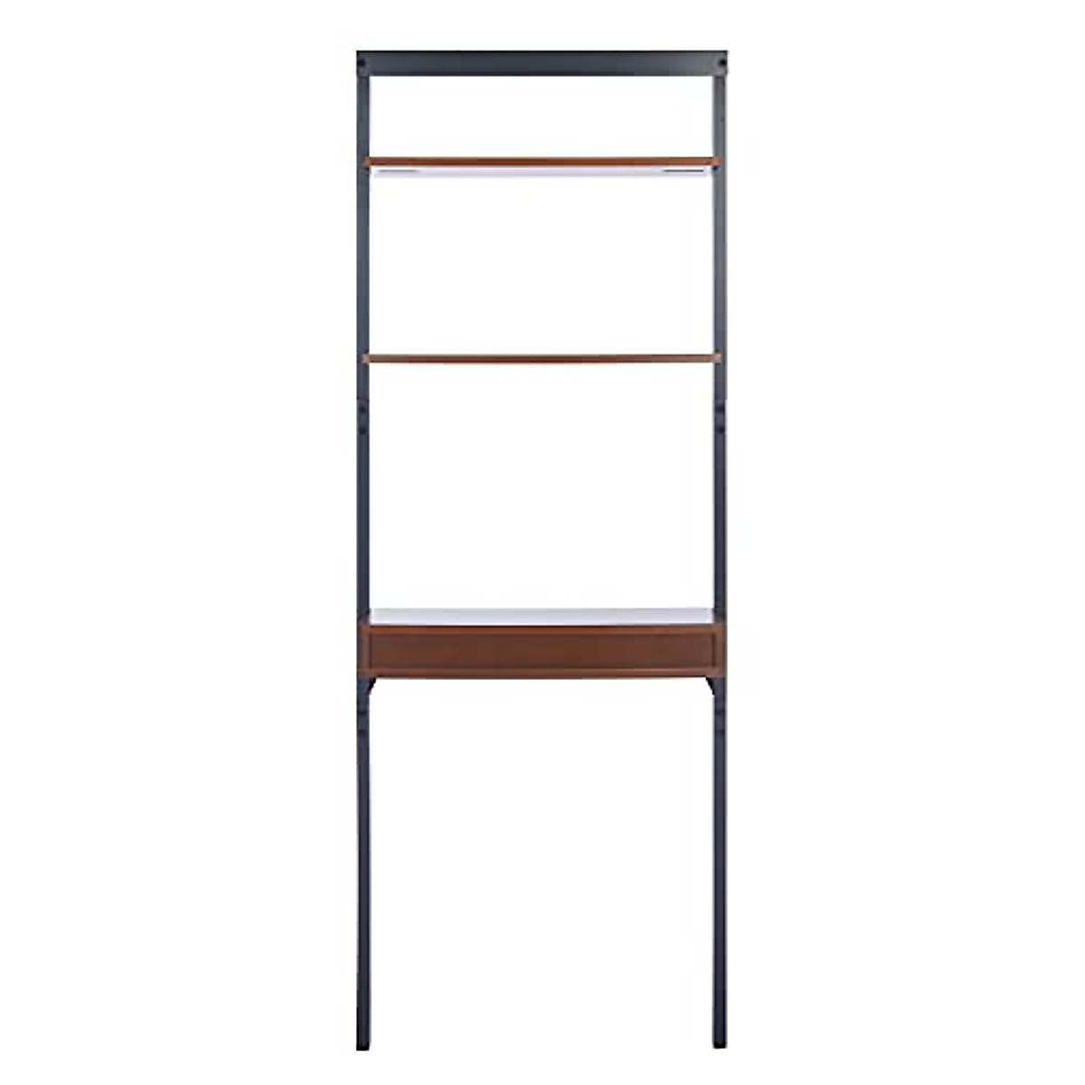 Safavieh Home Collection Pamella Honey Brown and Charcoal 2-Shelf Leaning Desk DSK9400A, 0