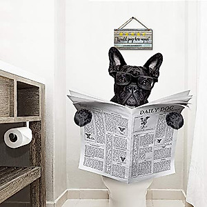 Funny Bathroom Sign Rustic Bathroom Decor Wall Arts - 4.5 Stars Would Poop Here Again - Amazing Experience - Farmhouse Guest Bathroom Wall Picture Decor 11.5" by 6"