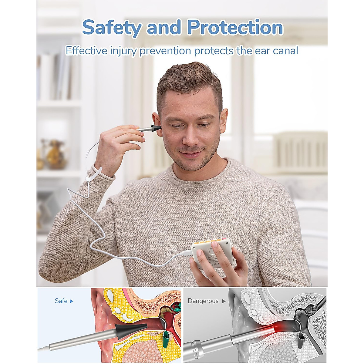 Ear Specula Set for ScopeAround Digital Otoscope, Set of 50 Pieces, Replacement Otoscope Tips, Ear Speculum, Compatible with ScopeAround SA39W/SA39i/M28/MS450 Otoscope