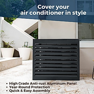 Airdeko's Mini Split AC Cover for Outside Units Sturdy Aluminum, Optimal Performance & Protection of Mini Split System Outdoor Condenser Compatible with Airdeko's Anti-Theft System (Charcoal, Large)