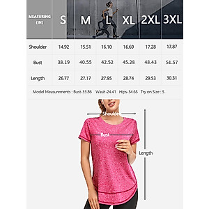 Abrooical Pack of 2 Women Shirts Plus Size Workout Tops for Women Yoga Running Athletic Short Sleeve Tee Black/Red X-Large