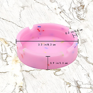 Luminous Silicone Ashtray, Premium Rubber High Heat Resistant Tray for Cigarettes, Glow in the Dark, Durable Round Ashtray for Patio, Office, and Outdoor/Indoor Use (pink+white)
