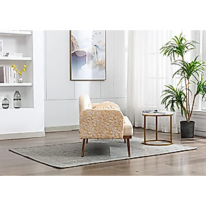 Nigwedete 55'' W Loveseat Sofa, Accent Sofa with Metal Feet, Modern Upholstered Sofa Couch for Small Living Room, Apartment and Small Space, Beige