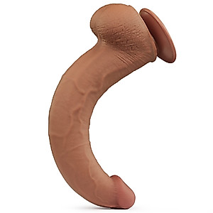 lovetoy 13.5" Soft Sliding Big Realistic Dildo Huge Suction Cup Dildo, Thick Anal Dildo Strap On Dildo Large Long Horse Dildo Giant Realistic Dual Density Dildo Adult Sex Toy