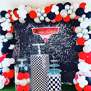 COKAOBE Black Shimmer Wall Backdrop, 24 Panels Round Sequin Shimmer Backdrop, Photo Backdrops for Birthday, Anniversary, Wedding, Graduation & Bachelorette Party Decoration