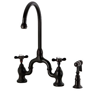 Kingston Brass KS7795BEXBS Essex Bridge Kitchen Faucet, Oil Rubbed Bronze