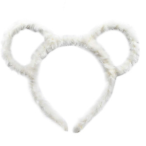 Women Winter Thick Plush Headband Round Mouse Bear Ears Makeup Hair Hoop Bandana Barrettes Black Girls