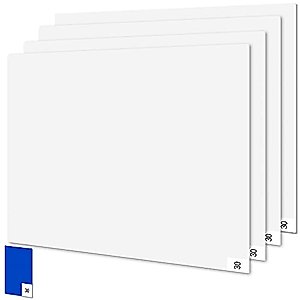 Sticky Mat for Construction or Cleanroom Floor - 4 Pack Adhesive Mats 17’’ x 13’’ - 30 Tacky Sheets Per Mat - Removes Dirt Dust Debris Sand Hair - Includes Handheld Mat