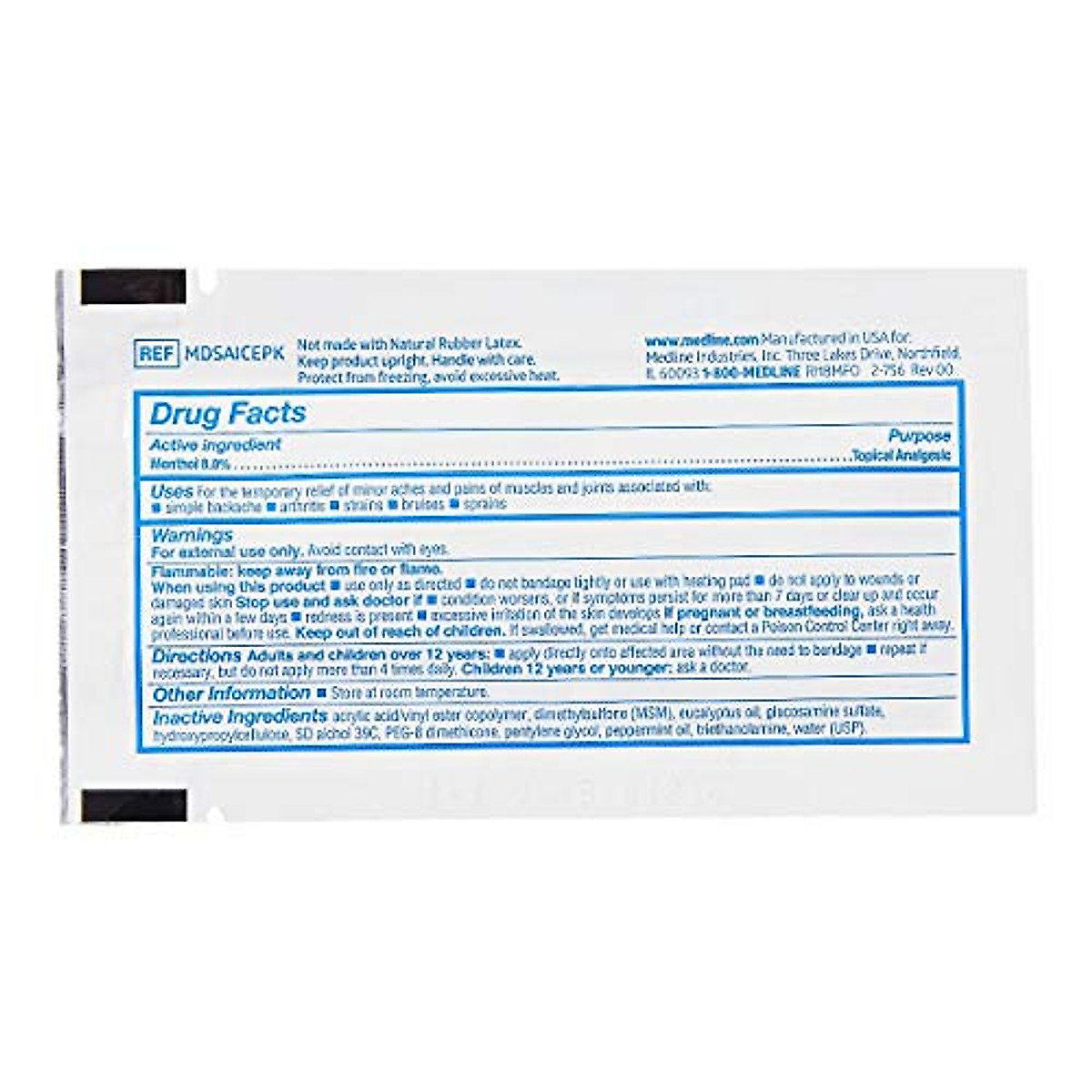 Medline ActivICE Topical Pain Reliever Gel, Great for Arthritis, Muscle Aches and Back Injuries, 5 Grams - 100 Packs