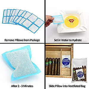 Prestige Import Group - Water Humidification Pillows Portable Humidifiers for Cigar Humidification - 10 Pack