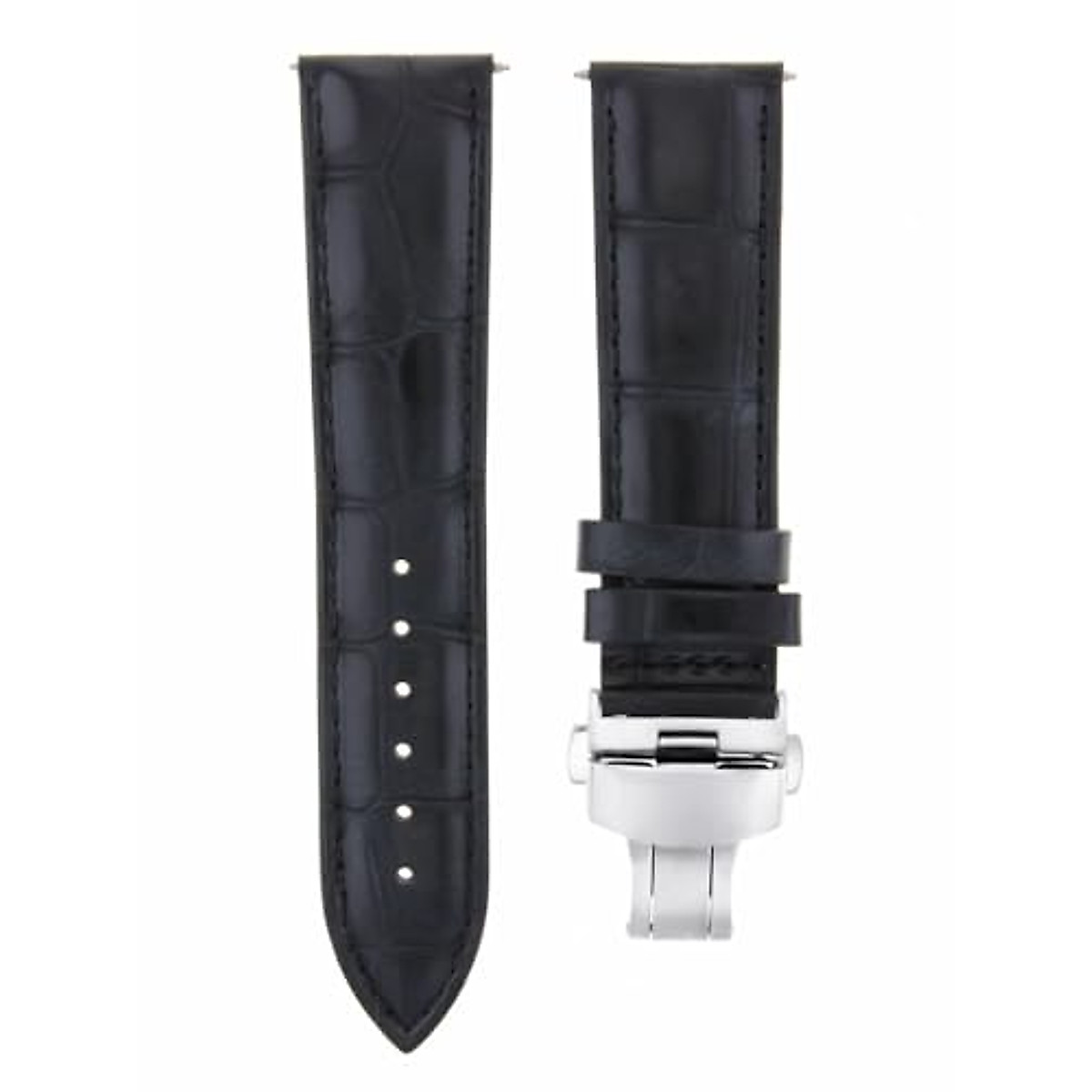 Ewatchparts 17-24MM LEATHER BAND STRAP DEPLOYMENT CLASP FOR IWC WATCH