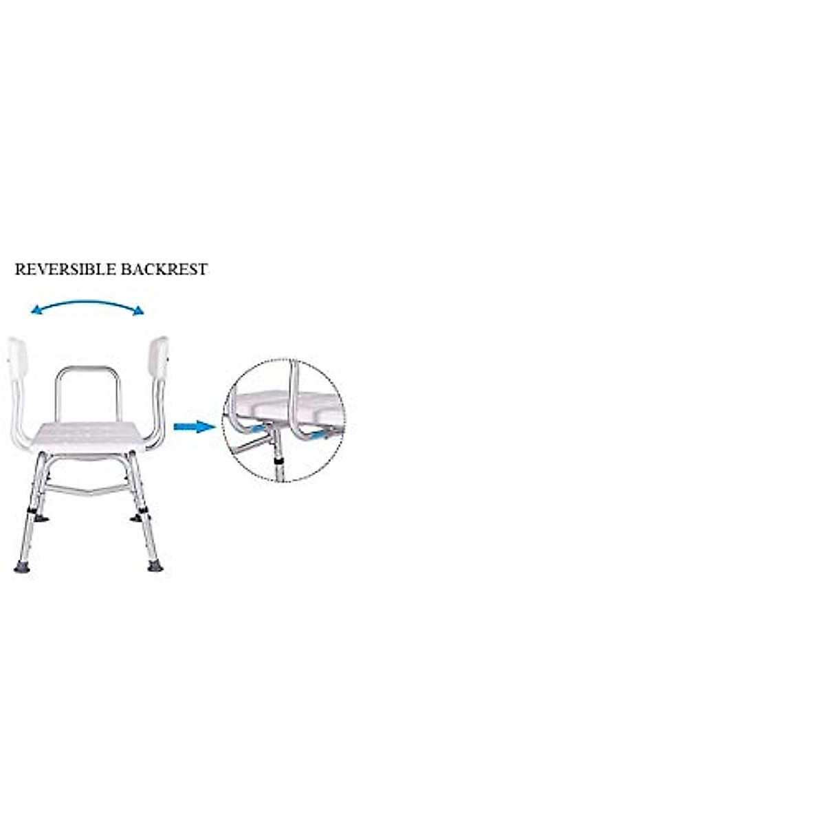 HEALTHLINE Transfer Bench Adjustable Height 500 Lbs, Heavy Duty Bariatric Tub Transfer Bench with Back, Non-Slip Seat, Bath Shower Bench Chair for Bathroom for Elderly Disabled