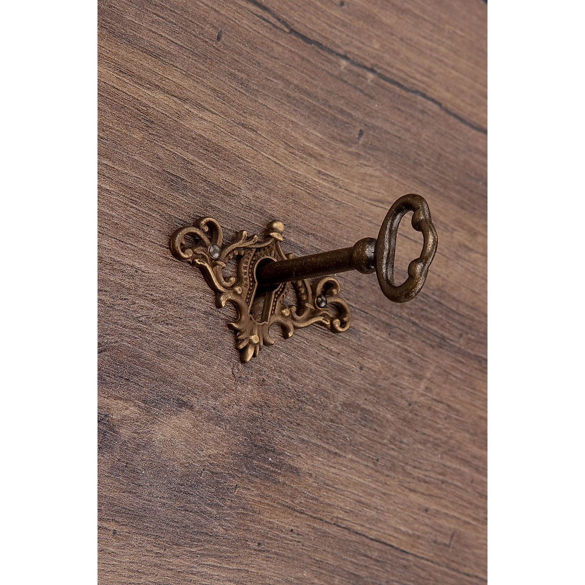 Cast Antique Brass Fancy Keyhole Cover | 2" W x 1 1/4" H | Keyhole Escutcheon Plate for Cabinet Door, Dresser Drawer, Desk | Antique Furniture Hardware | KC13-BA