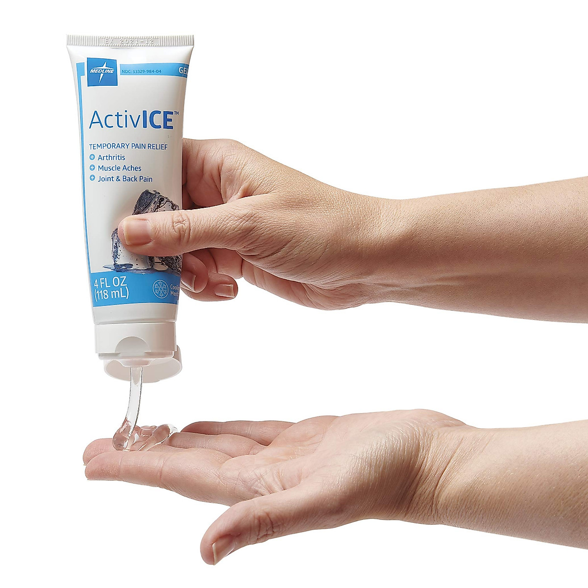 Medline ActivICE Topical Pain Reliever Gel, Great for Arthritis, Muscle Aches and Back Injuries, 4-oz Tube