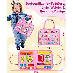 Exorany Busy Board Montessori Toys for 1 2 3 4 Year Old Girl Birthday Gifts, Busy Book Sensory Learning Easter Toys for Toddlers 1-3 2-4, Toddler Girl Travel Educational Activities