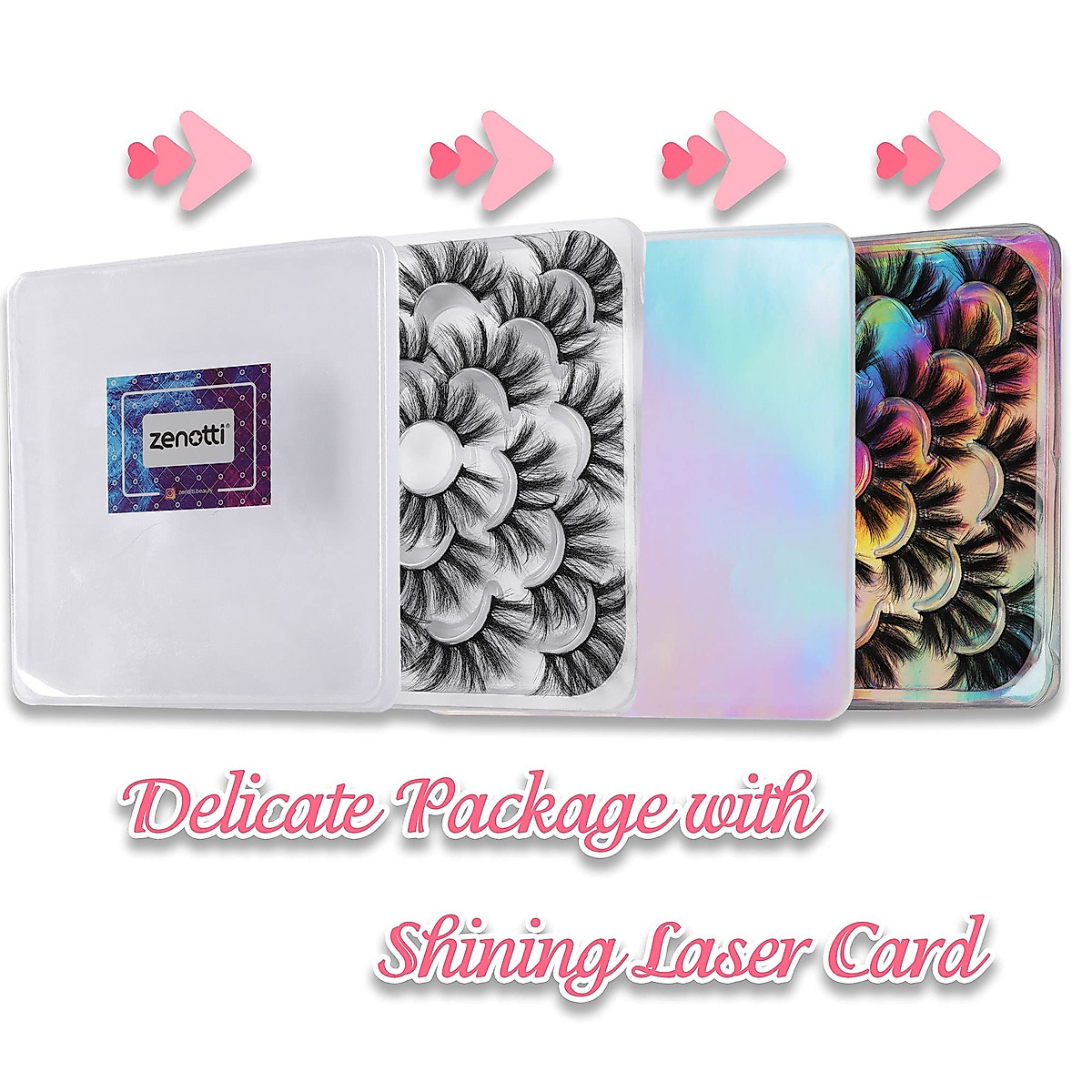 False Eyelashes 25MM Long 6D Faux Mink Lashes Fluffy Volume Look Strip False Lashes Wispy Dramatic 10 Pairs Sets Pack Fake Lashes Bulk by Zenotti