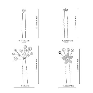 44 Pieces Wedding Hair Accessories: Faux Pearl Crystal Comb Clips, U-shaped Flower Rhinestone Pearl Hair Clips for Bride and Bridesmaids (Classic Style)