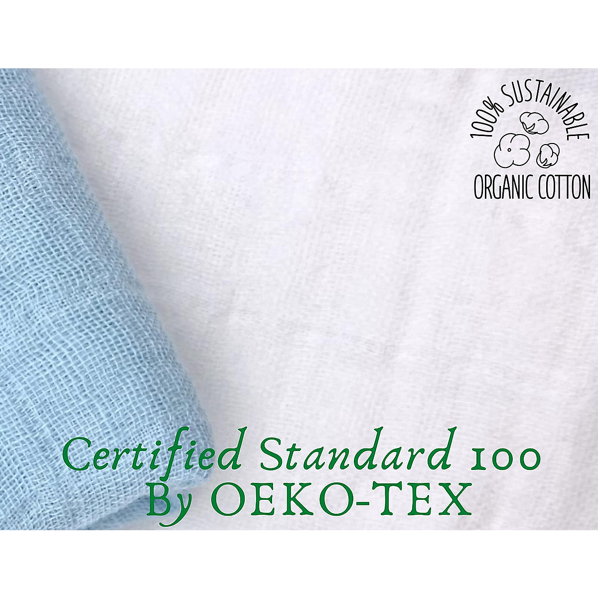 Cute New York Organic Muslin Swaddle Blankets for New Born Boys Girls (Single White)
