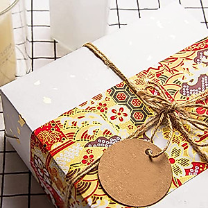 10 Sheets of Japanese Style Thickened Roller Gift Wrapping Paper for Christmas,Wedding,Birthday,Baby Shower,Valentine,Gift Box Packing DIY Craft,17.3" x 23.23" (Pink)